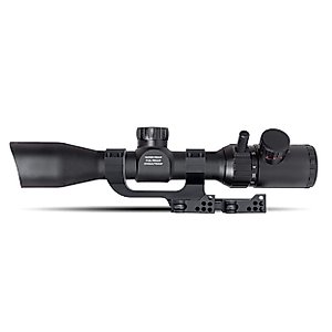 Monstrum 3-9x32 Rifle Scope with Rangefinder Reticle and Medium Profile Scope Rings | ZR252 Quick Release Scope Mount | Bundle