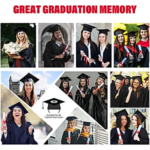 unibouti 2 Pack Graduation Cap Headband - Grad Cap Head Band Insert with Hook and Loop Sticker - Graduates Essential Hairband for Securing Graduation Hat