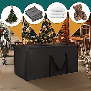 2 Pack Rectangular Outdoor Cushion Storage Bag 68" L x 30" W x 20" H Extra Large Patio Furniture Cushion Storage Bag Waterproof Garden Cushion Storage Covers with Zipper and Handles Black