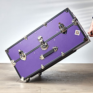 Rhino Trunk & Case Dance Star Wardrobe Trunk with Mounted Wheels, Competitions, Recitals, & Performances 35"x21"x16" (Navy Blue)