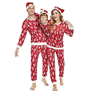 Ekouaer Matching Family Pajamas Set Christmas Pjs Holiday Sleepwear Sets Printed Long Sleeve Nightwear