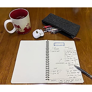 Suekiria Felt Pencil Case, 3-Pcs Pen Pouch, Small Pencil Bag with Zipper, Portable Stationery Holder, 8.6'' x 3.5'', Washable, Durable, Lightweight, High Capacity - Grey, Dark Grey