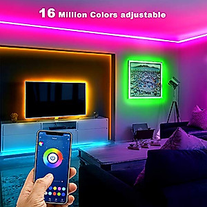DAYBETTER 60ft Smart Led Lights,5050 RGB Led Strip Lights Kits with Remote, App Control Timer Schedule Led Music Strip Lights(2 Rolls of 30ft)