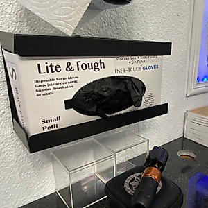 Infi-Touch Lite & Tough Black Nitrile Glove, 3.5-Mil, Lite Duty, Powder Free (Small, 100 Gloves)