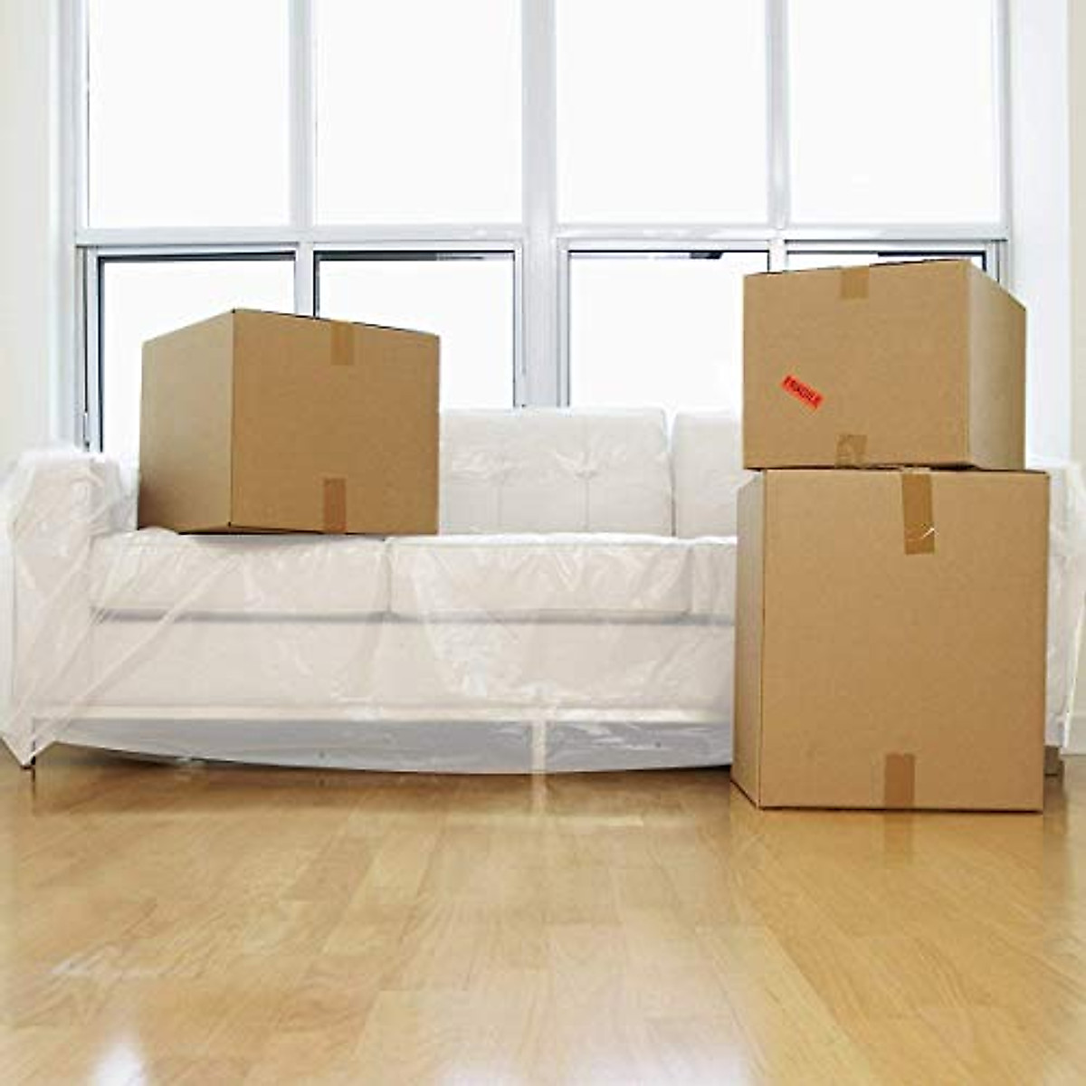 STARTWO Furniture Cover Plastic Bag Plastic Couch Cover Heavy Duty Water Resistant Thick Clear | Sofa Slipover for Moving and Long Term Storage 42”(Width) x 34”(Depth) x 42"(Height)