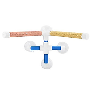 Haokaini Parrots Shower Standing Portable Suction Cup Bird Window and Shower Perch Toy for Bird Parrot Macaw Cockatoo African Greys Budgies Parakeet