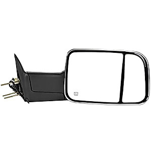 ANPART A Pair of Towing Mirrors Replacement Fit for 1998-2001 for Dodge for Ram 1500 for Ram 2500 for Ram 3500 Truck Pickup Tow Mirrors Power Adjusted Heated Turn Signal Light Chrome Housing