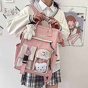 Cute Kids Backpack For Girls Aesthetic Kawaii Bookbags With Accessories And Pin Picnic Gift For Middle School Students…