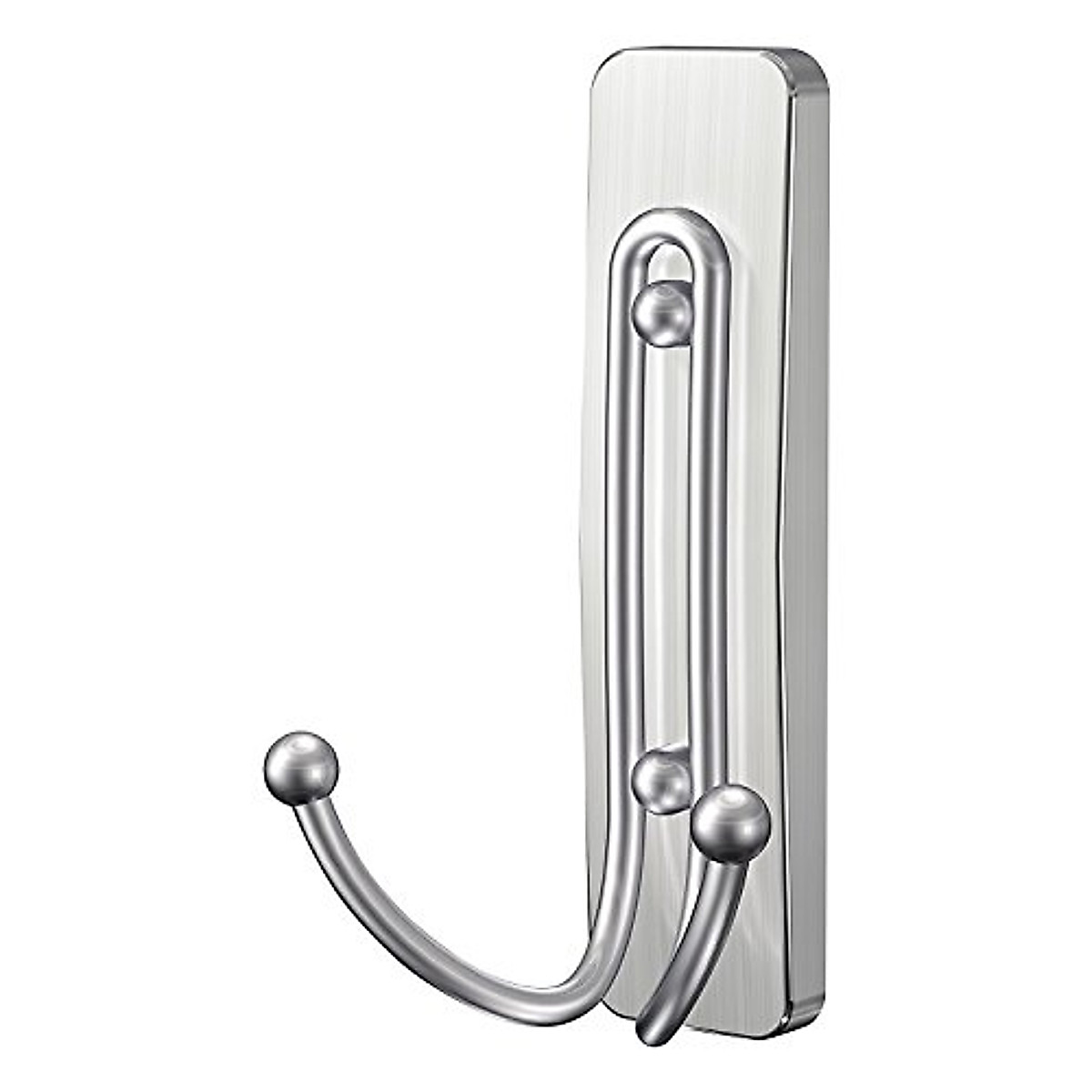 Command Large Double Bath Hook, Satin Nickel, 2-Hooks, 2-Large Water-Resistant Strips