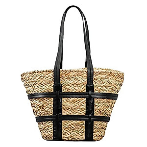 Womens Woven Tote Bag Straw Clutch Bags Big Size Straw Bag Bowknot Handbag Satchel Purses