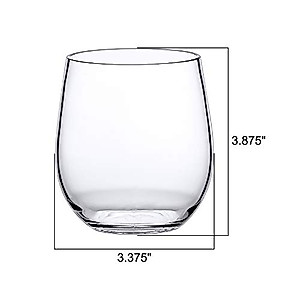 Amazing Abby - Cindy - 14-Ounce Unbreakable Tritan Wine Glasses (Set of 6), Plastic Stemless Wine Tumblers, Reusable, BPA-Free, Dishwasher-Safe, Perfect for Poolside, Outdoors, Camping, and More