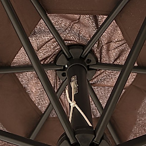 Bestmart INC New Outdoor Patio Garden Sun Proof Patio Umbrella Yard Beach with Crank Tilt 100% Polyester Fabric (8FT Tan)