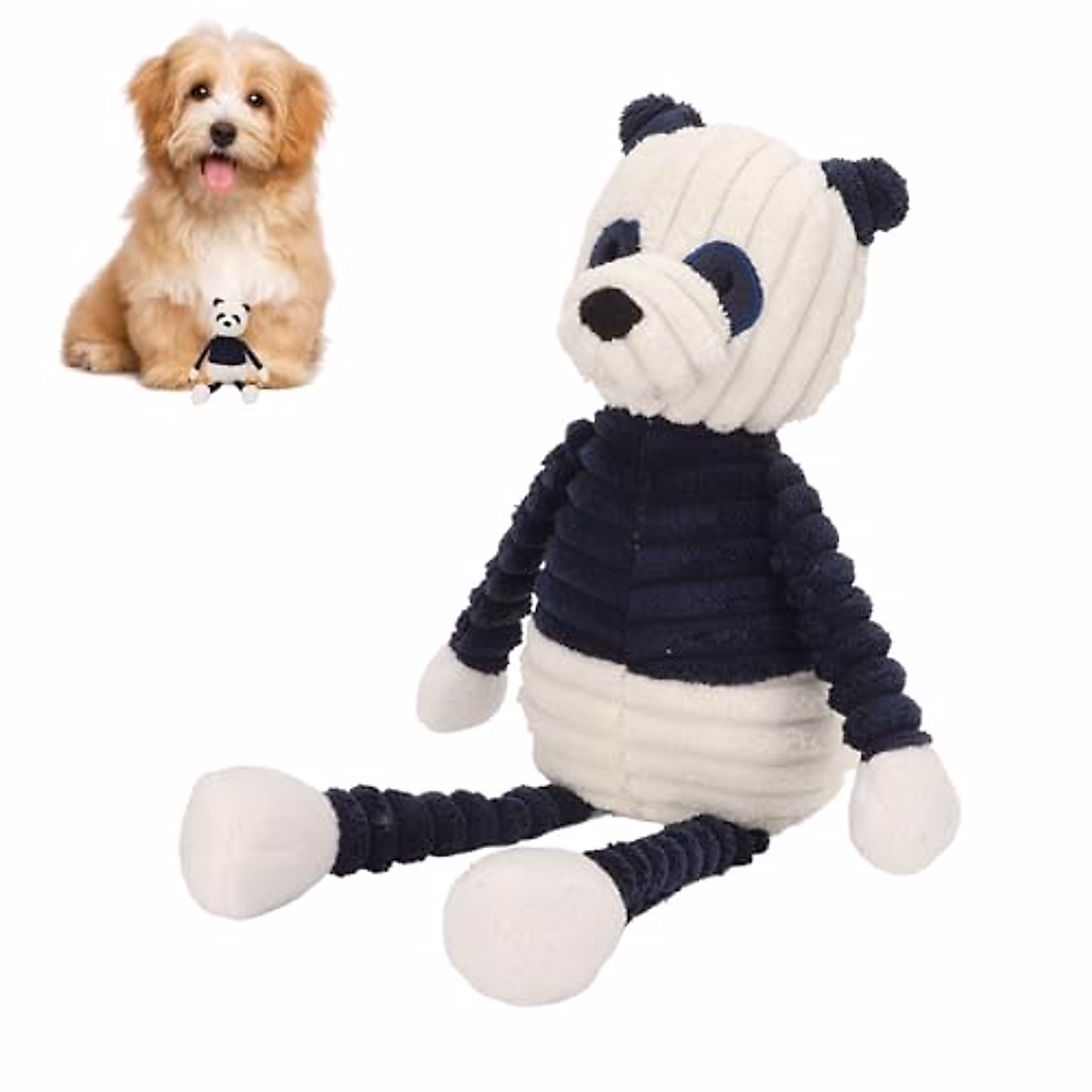 Cyrank Dog Toys, Panda Shape Plush Dog Toy Stuffed Animal Dog Toys Durable Interactive Dog Crinkle Toy Cute Squeaky Dog Toy Puppy Chew Toys for Teething Small Dog Toys for Boredom and Stimulating