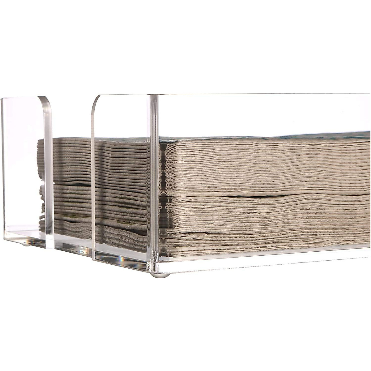 Cq acrylic Clear Napkin Holders for kitchen,Guest Towel Basket,PaperTowel Holder in Clear,Cocktail and Guest Napkin Holder,9 Inch