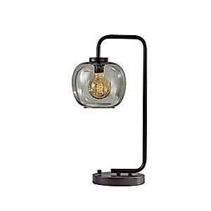 Adesso Home 3437-01 Transitional One Light Table Lamp from Ashton Collection Finish, 10.50 inches, Matte Black