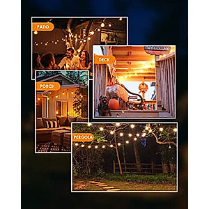 Bomcosy Outdoor String lights 200Ft, Led Globe String Lights for Outside Patio 100Ft*2 Waterproof Total 104 Shatterproof G40 Bulbs, Indoor Hanging Lights Garden Bistro Cafe Backyard Lights Decor 2700K