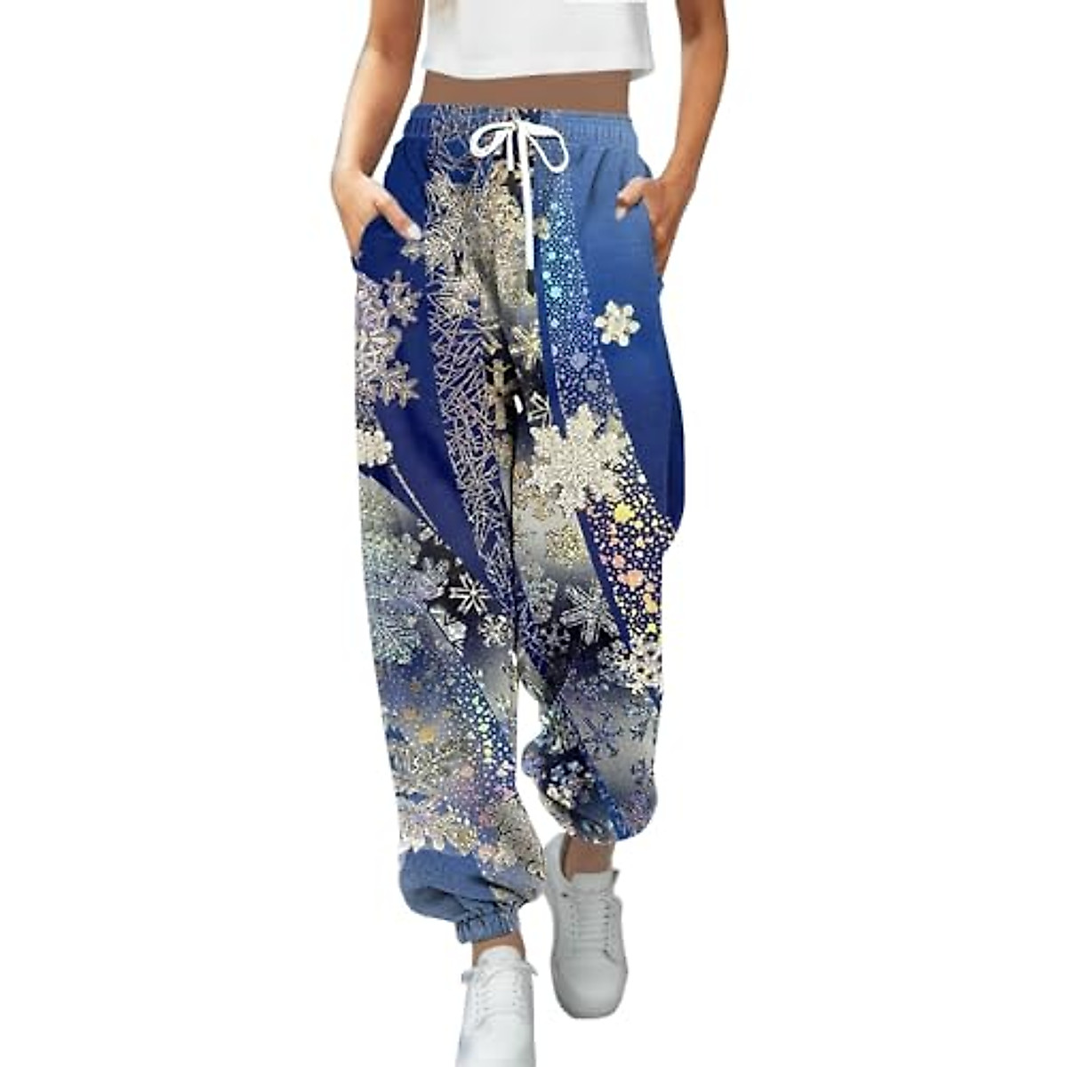 Straight Leg Sweatpants for Women,Merry Christmas Print High Waisted Sweatpants for Women Christmas Print Drawstring Workout Jogging Red Wine Glass Print Straight Leg Hiking Pants Sky Blue XL