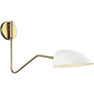 Feiss EW1071MWT Contemporary Modern One Light Wall Sconce from Jane Collection in Brass-Antique Finish