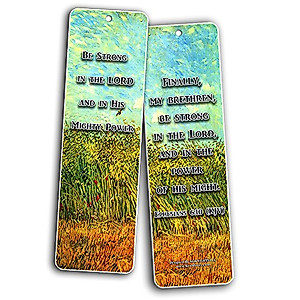 NewEights Christian KJV Bookmarks Cards - Be Strong (60-Pack) - Jeremiah 29:11 Stocking Stuffers Gift with Inspirational, Motivational, Encouraging Scripture Based Messages