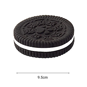 Comfych Dog Chew Squeaky Toy Pet Puppy Biscuit Cookie Fetch Teeth Funny Play Toy, black