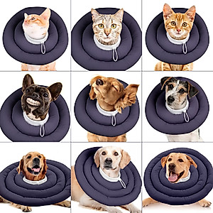 IDOMIK Dog Recovery Collar, Waterproof Soft Dog Cone After Surgery, Comfy Protective Elizabethan Collar Alternative for Dogs Cats, Adjustable Dog Neck Donut Collar Cone Anti-Licking Biting Wounds