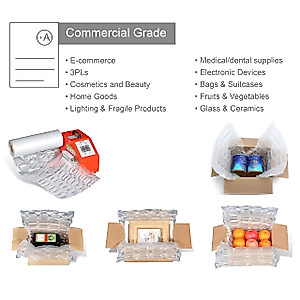 SOLTECH Inflatable Four Rows Bubble Film Cushioning Wrap Rolls,Perforated, Easy to Tear,Large Air Bubble, 15.7 Inchx984 Feet Total, Industrial, Business Bubble Supply (Perforated Line 9.84" in)