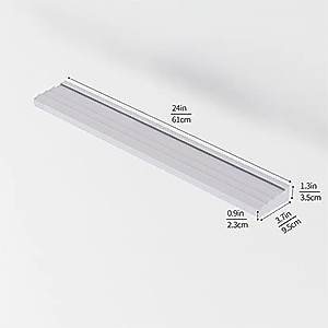 AZSKY White Floating Shelves Wall Mounted Picture Photo Ledge Shelves 24 Inch Rustic Wood Wall Shelves for Storage a Set of 2 Nursery Photo Shelves