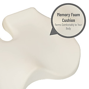 Mind Reader Office Chair Cushion, Ergonomic, Orthopedic, Portable, Car Seat, Memory Foam, 18.25" L x 15.5" W x 4" H, Gray