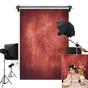Kate 5x7ft/1.5x2.2m Red Abstract Backdrop Retro Dark Red Texture Portrait Photography Backgrounds Studio Props