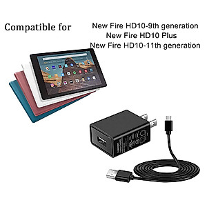 5Ft USB C Charger Compatible with New Fire HD 10 Tablet,Fire 10 Plus,Kids Edition,Kids Pro,Kindle Fire 9th 11th Generation(2019 2021)
