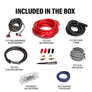 BOSS Audio Systems KIT20 0 Gauge Amplifier Installation Wiring Kit - A Car Amplifier Wiring Kit Helps You Make Connections and Brings Power to Your Radio, Subwoofers and Speakers