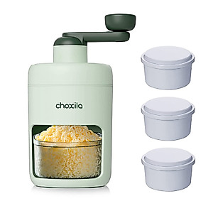 Choxila Shaved Ice Maker & 3 Ice Molds, Ice Crushed Maker Shaved Ice Machine with 3 Ice Molds Set