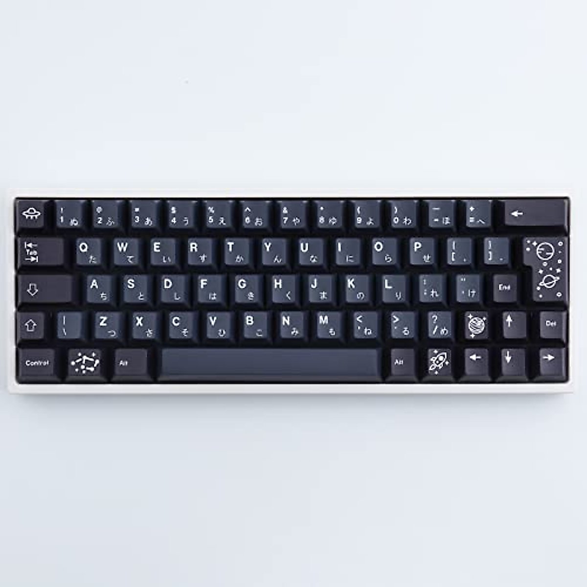 Hyekit Custom Keycaps - PBT Keycaps, Cherry Profile, Dye Sub, Japanese Keycaps, 6.25u, 7u, 161 Key Set, for Mechanical Keyboard, US and UK Layouts (Galaxy)