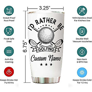 Custom Golf Tumblers Gift for Golfer, Tumblers Personalized Name, Golf Coffee Mug Tumbler, Stainless Steel Tumbler 20oz Golfer Gift (04)