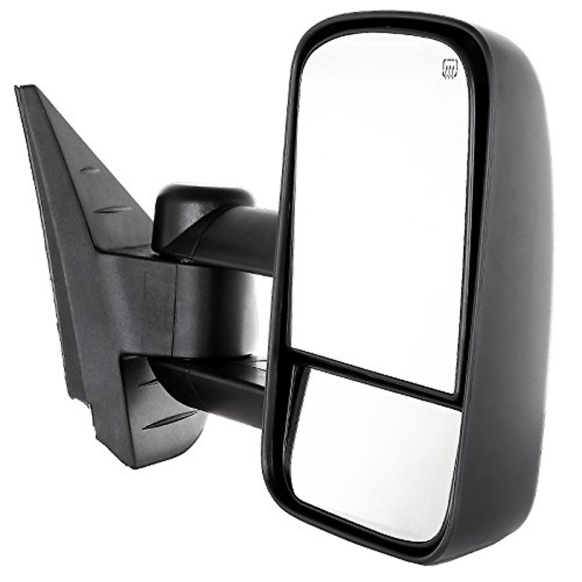 QUALINSIST Tow Mirrors Fit for 2008-13 for Chevy Silverado/Sierra 1500 Towing Mirrors With Power Adjusted Heated Without Turn Signal Light Black Housing 2PCS LH and RH Side
