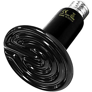 HealSmart Reptile Heat Lamp 100W Ceramic Heat Emitter, No Light Emitting Heat Bulbs for Amphibian Pet Brooder Coop Incubating Chicken, Lizard Bearded Dragon Turtle Snake Terrarium Black