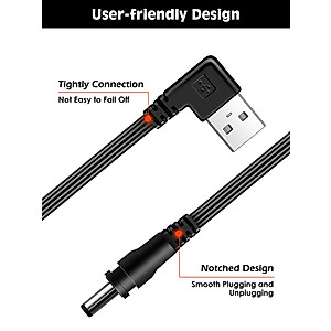 ECIFEE 2pcs Short USB Cables, USB Cable Detachable Power Cord for Heated Clothes/Jacket/Vest/Sweater/Thermal Underwear Portable 5V Power Wire