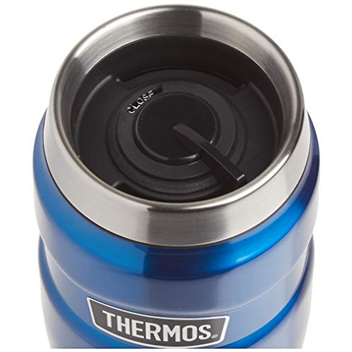 THERMOS Stainless King Vacuum-Insulated Travel Tumbler, 16 Ounce, Electric Blue
