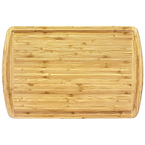 Totally Bamboo Malibu Bamboo Cutting Board with Juice Groove, 18" x 12", Natural