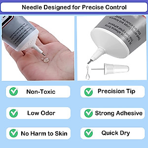 B6000 Jewelry Glue Clear Rhinestone, Inlay Glue, Pendant Adhesive, 50g Craft Adhesive Glue with Precision Tip Multifunctional Fabric Glue (50ML)