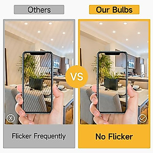 SHINESTAR 6-Pack BR30 LED Bulb 65W Equivalent, Recessed Light Bulbs, 2700K Warm White, Dimmable, 650LM, E26 Base