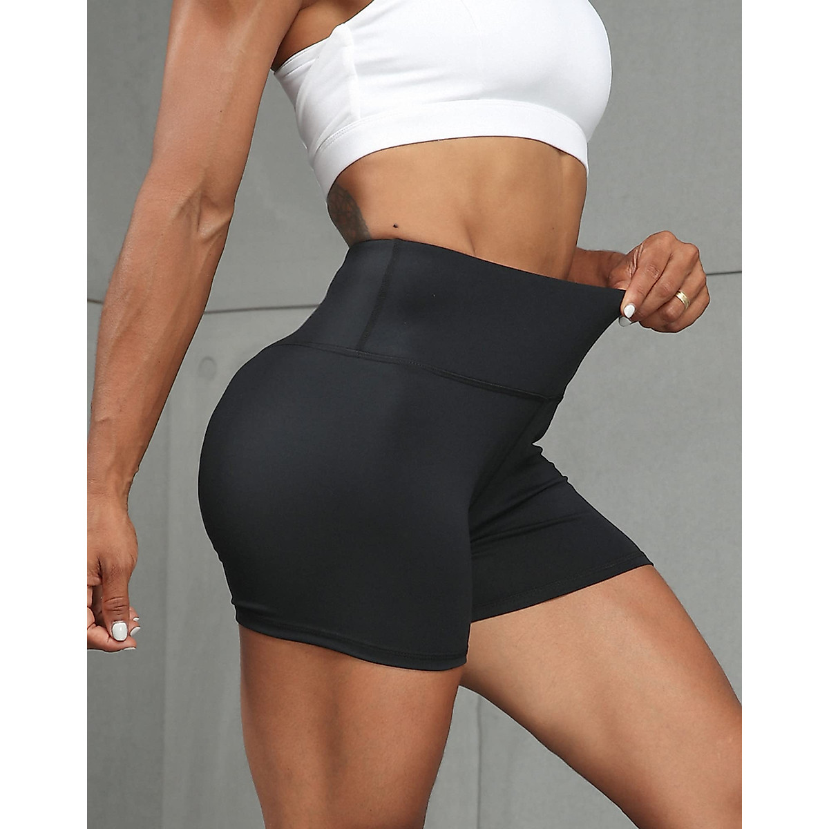 TELALEO 5 Pack 3" Womens Volleyball Shorts Spandex Compression Shorts Workout Performance High Waist Yoga Biker Shorts S/02