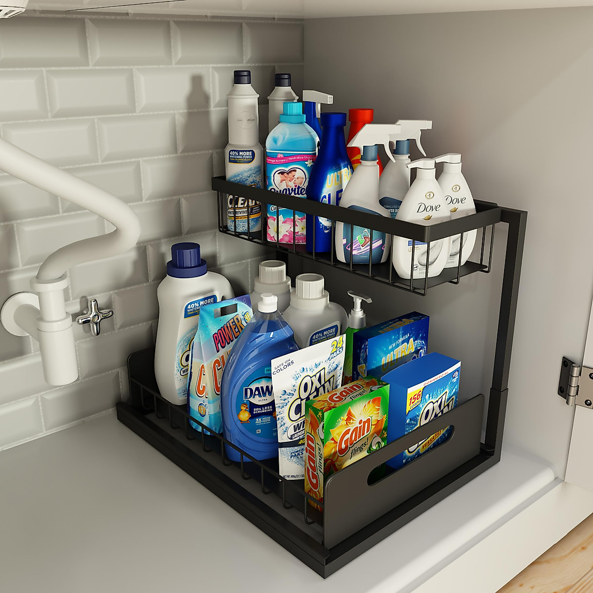SAFEMAKE Under Sink Organizers and Storage, Under Sink Organizer, Kitchen Cabinet Organizer, Bathroom Cabinet Organizer, Under Kitchen Sink Organizers and Storage, Under the Sink Organizer