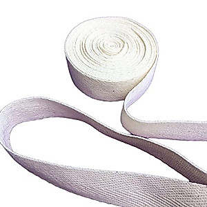1" Inch X 5yards Cotton Strap Webbing Off White Beige Herringbone Pattern Handle Tote Bag Purse Luggage Belt Strapping - Fabric Twill Tape Ribbon Sewing DIY Gift Wrapping Home Decoration