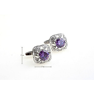 MRCUFF Purple Crystal Pair Cufflinks in a Presentation Gift Box & Polishing Cloth