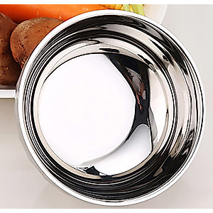 Cedilis 6 Pack 13oz Stainless Steel Bowl, Non-Slip Snack Bowls, Double-walled Insulated Ice Cream Rice Bowl, Multipurpose, Easy to Clean, Great for Kid, Toddler and Adult, Silver