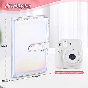 Ablus 96 Pockets Photo Album for Fujifilm Instax Mini 11 90 70 9 8+ 8 LiPlay Instant Camera, Polaroid Snap SnapTouch PIC-300 Z2300 Instant Camera & Zip Instant Printer(Magic Silver)