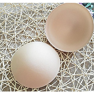 2 Pairs Removable Round Shape Sponge Bra pad Breathable Bra Push Up Bra Breast Insert Pads Breast Enhancers Shaper (White)