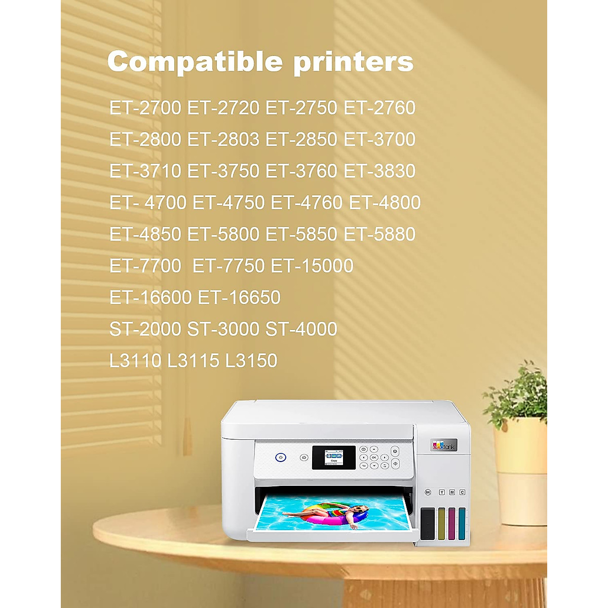 XZMHX 400ML Autofill Sublimation Ink Use for Epson EcoTank Inkjet Printers ET-2720 ET-2400 ET-2760 ET-4800 ET-2800 ET-2803 ET-2830 ET-3760 ET-2850, Anti-UV/ICC Free