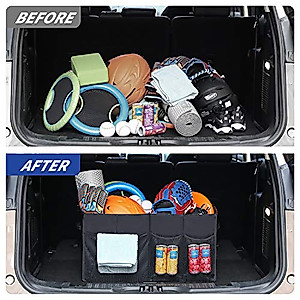 MaidMAX Trunk Organizer for Car SUV Storage with Two Handles and Side Pockets, Foldable, Black, 25.5 Inches Long